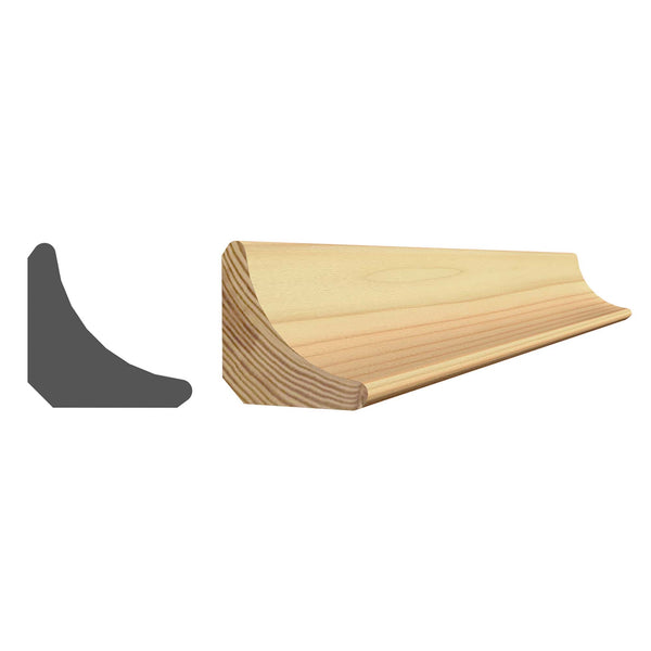 1/2'' x 1/2'' x 8' Finger Jointed Pine Cove - Matériaux JLS