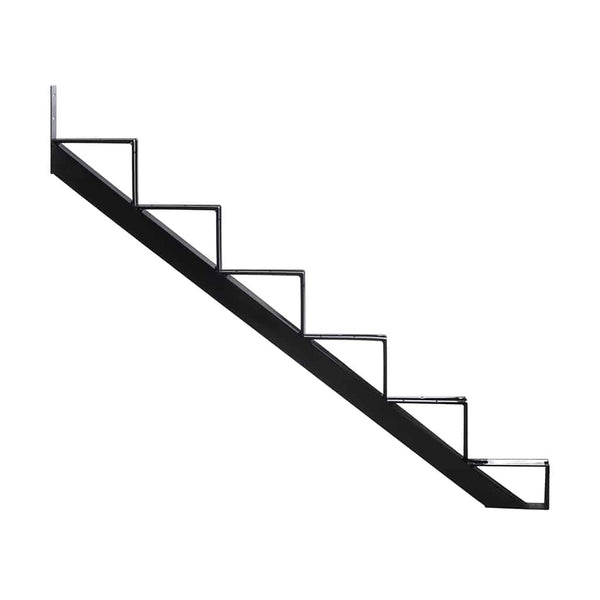 Steel Stair Riser of 6 Steps, Black - Matériaux JLS