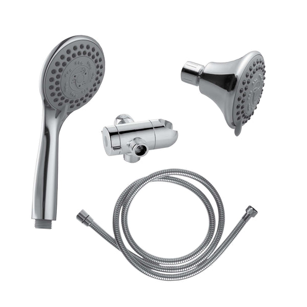 5-Setting ABS Hand Shower and Shower Head Combo in Chrome Finish, Exte ...