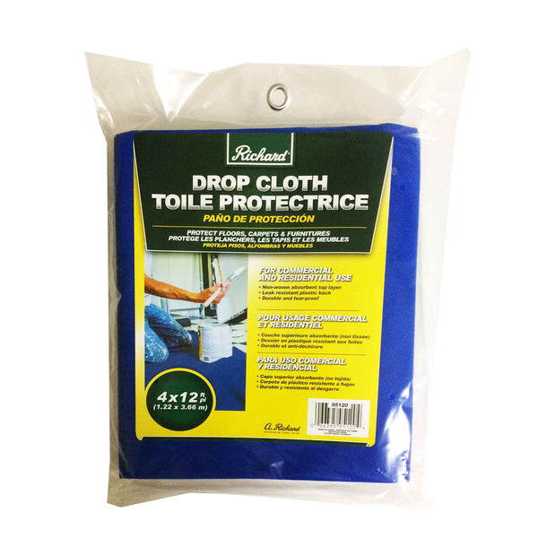 Heavy-Duty Plastic Painter's Drop Cloth, 4' x 12' - Matériaux JLS