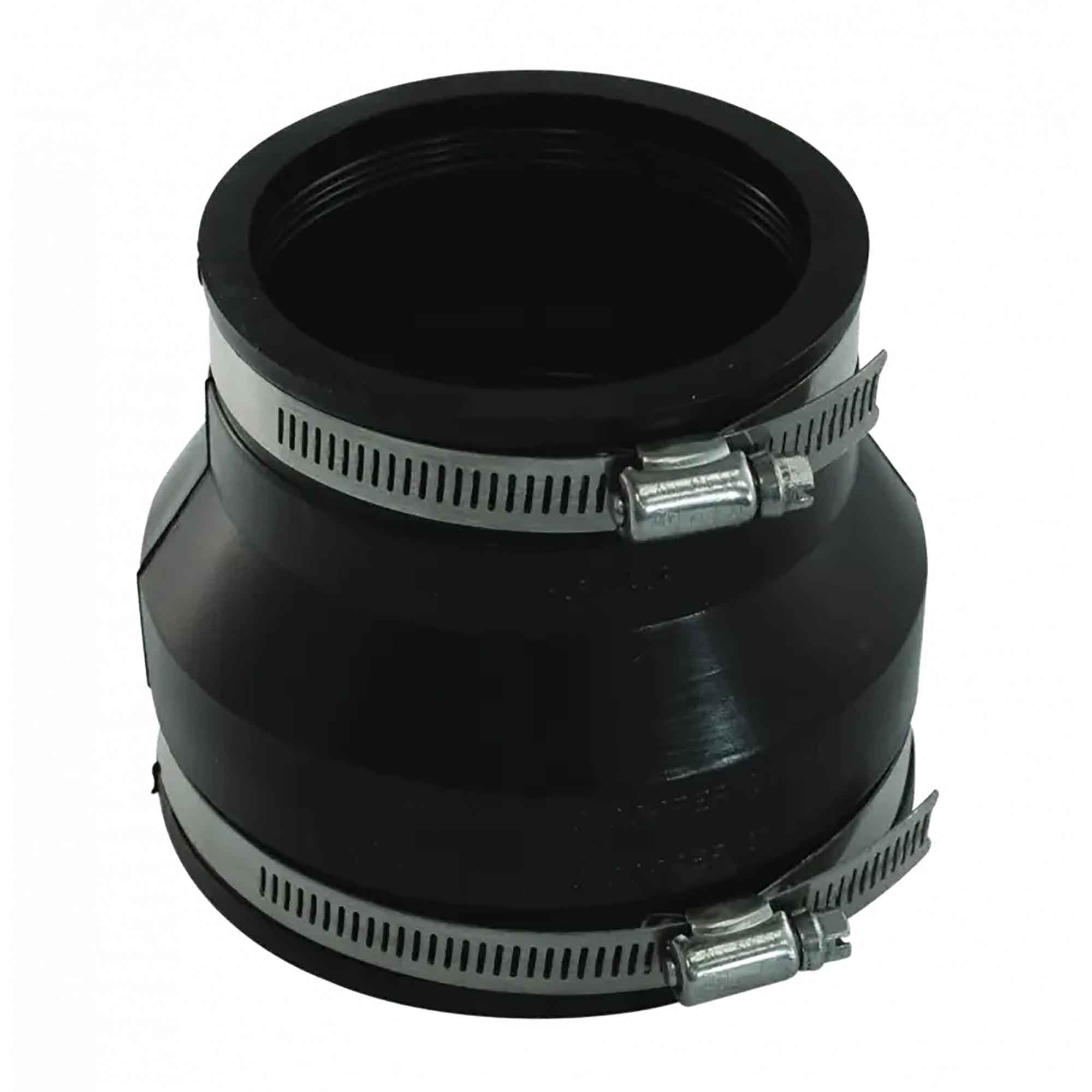 Flexible PVC Coupling with Clamps, 4" x 3" - Matériaux JLS