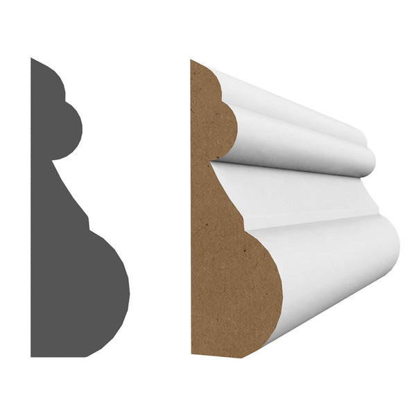 Cimaise en MDF avec apprêt blanc 5/8'' x 1-3/4'' x 8' - Matériaux JLS