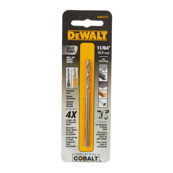 Industrial Pilot Point Cobalt-Alloy Steel Drill Bit, 11/64" - Matériaux JLS