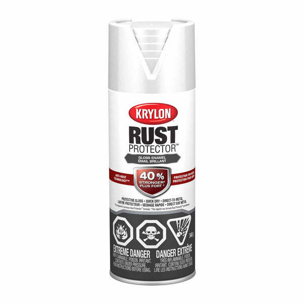 Krylon Rust Protector aérosol émail brillant blanc, 340 g - Matériaux JLS