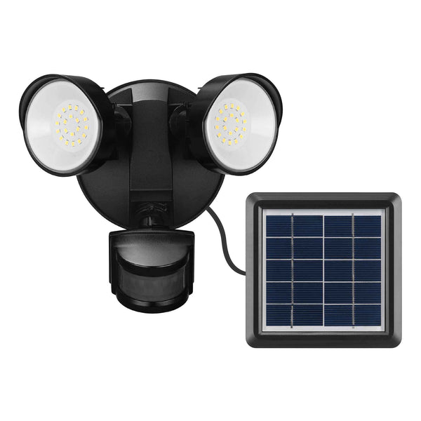 Solar 2-Light LED Security Light with 180° Motion Detector, Black ...