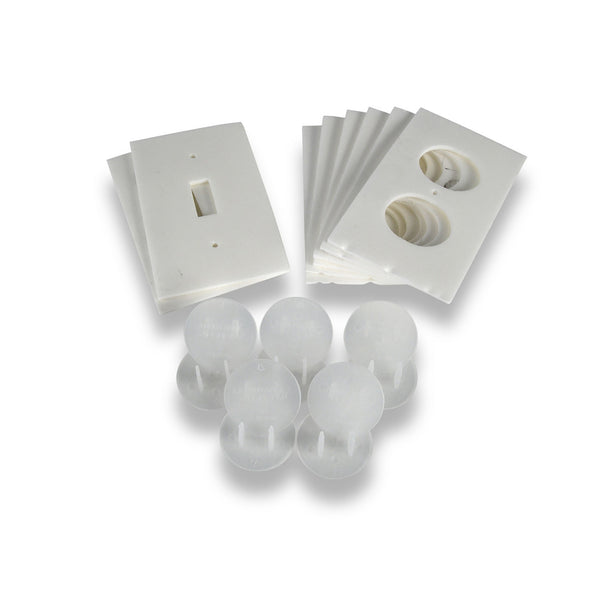 Outlets (6) & switch insulators (2) + safety caps (10) - Matériaux JLS