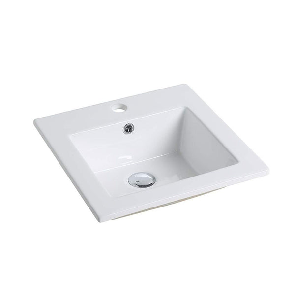 Square Drop-In Sink, in White Porcelain, 16-1/4'' x 16-1/4'' x 6-3/4 ...