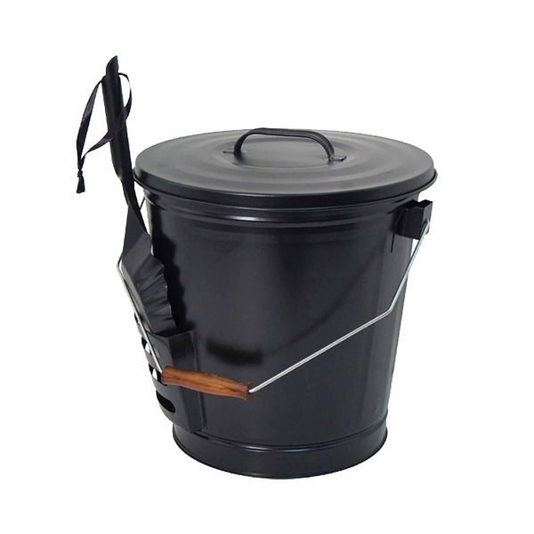 Ash Bucket with Shovel, Black - Matériaux JLS